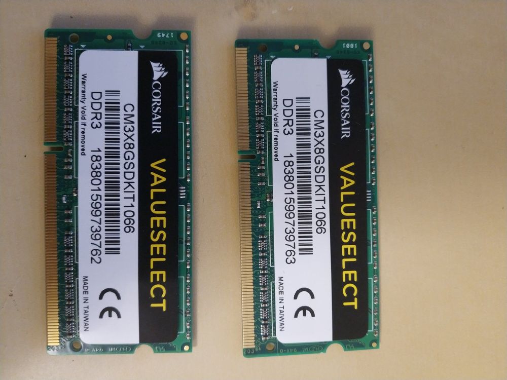 Corsair valueselect 8GB DDR3 SODIMM RAM | Kaufen auf Ricardo