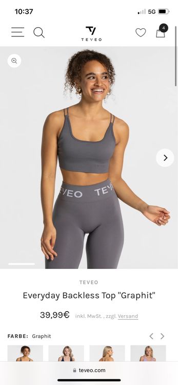 Everyday Backless Top Graphit Teveo (Neu und originalverpackt) in ...