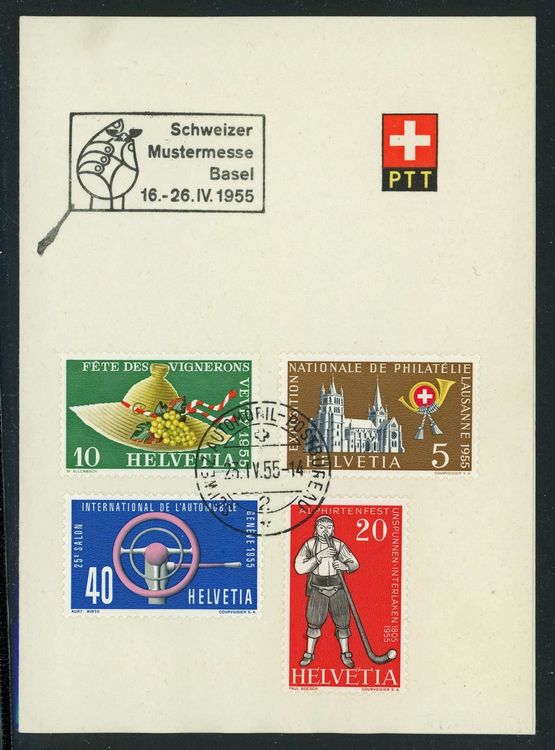 PTT-Faltblatt Sst: Zst. 320-323 MUBA, 1955 | Kaufen auf Ricardo