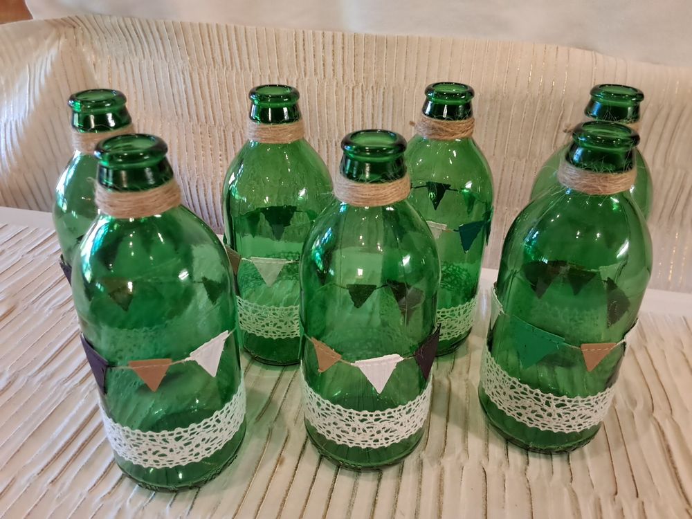 Vintage 7 er Flaschen (Tisch- und Raumdeko) Shabby - chic (Neu (gemäss ...