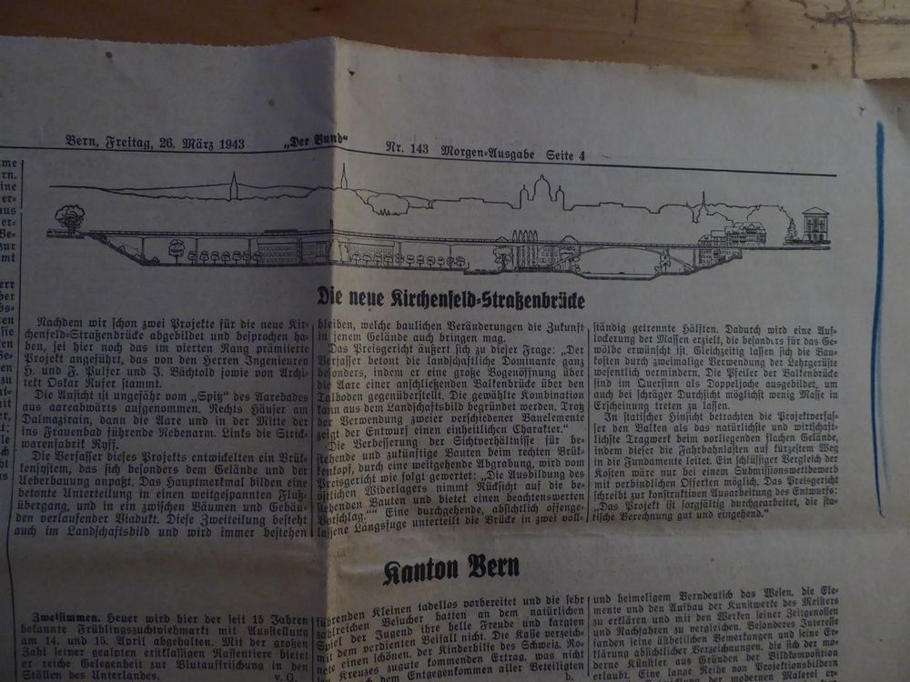 Neue Kirchenfeldbrücke Bern 1943 (Gebraucht) in Bellach für CHF 4 – mit Lieferung auf Ricardo kaufen