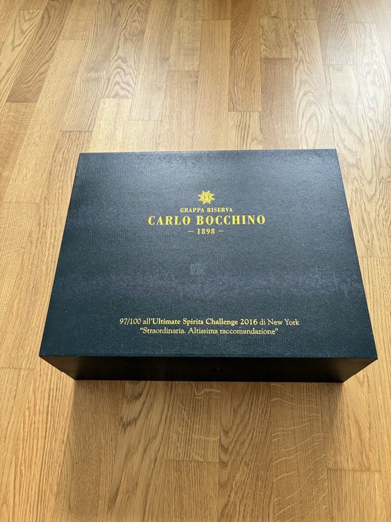 Edles Grappa-Set Carlo Bocchino Riserva in Geschenkbox (Neu und originalverpackt) in Luzern für ...