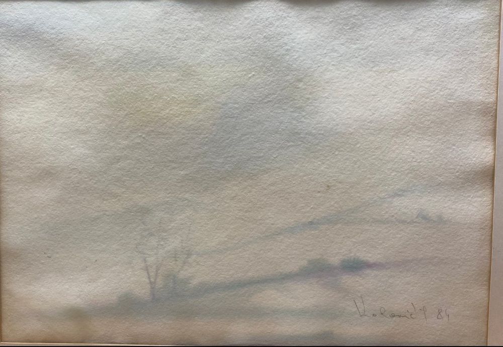 Ilja Kolaric neblige Landschaft 40x54 cm Aquarell/Papier (Neu (gemäss Beschreibung)) in Baden ...