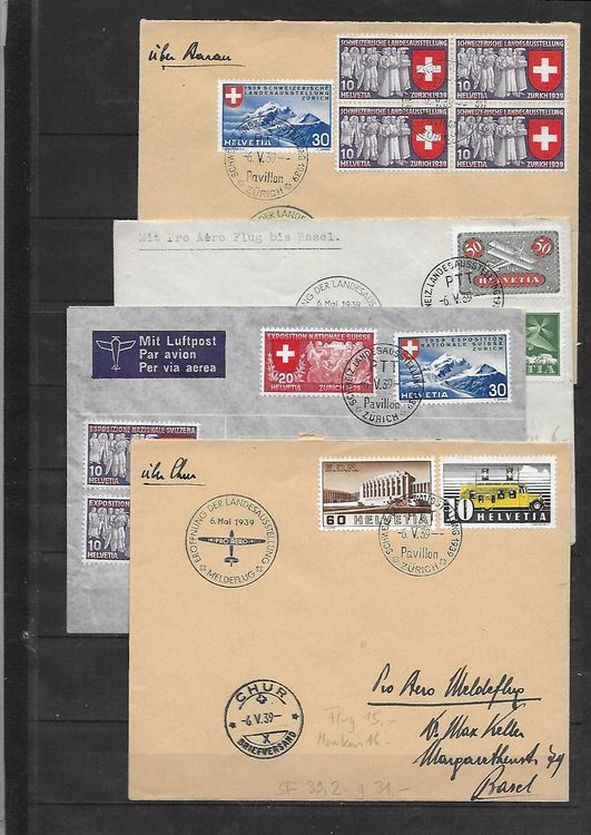 4 SF Beleg 1939 SF 39.2 a/d/f/g Kat: CHF 108.- | Kaufen auf Ricardo