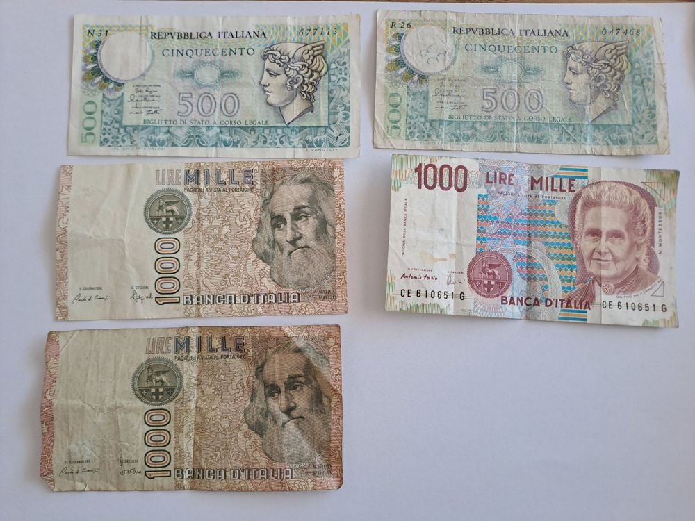 Italija Banknoten Lire 500-1000 (Gebraucht) in Neuhausen am Rheinfall ...
