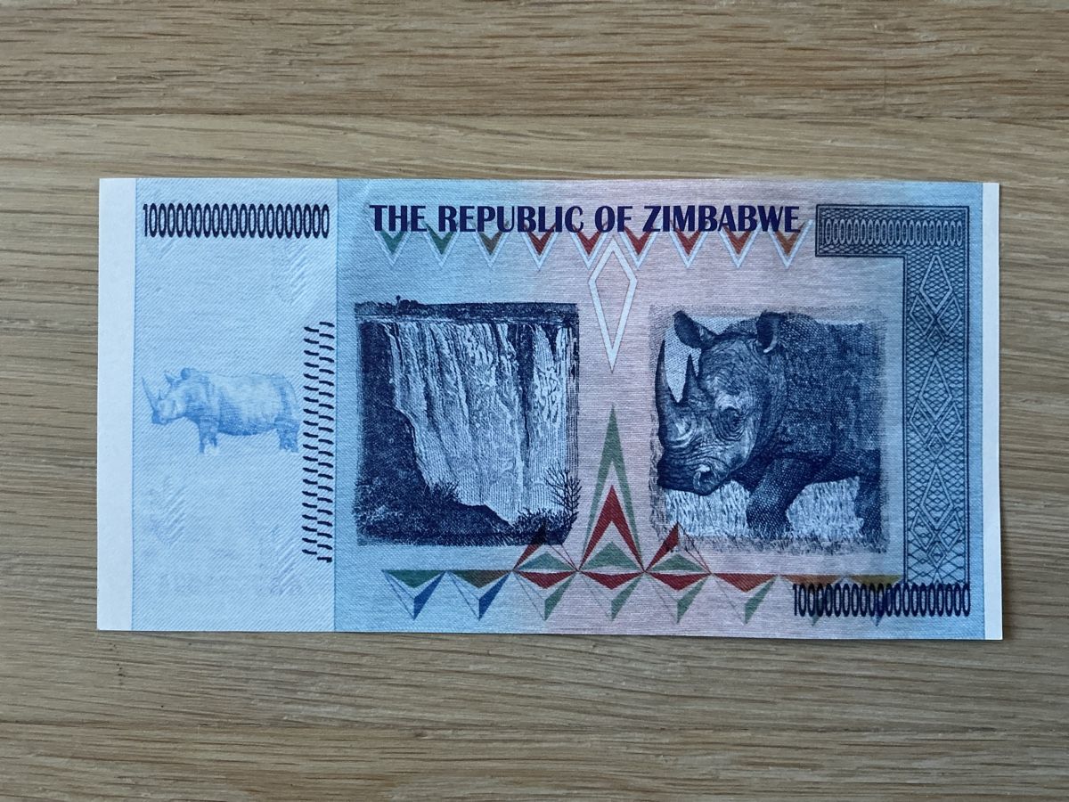 Zimbabwe 100 Quintillion Dollar Note - UNC Bankfrisch (Neu (gemäss ...