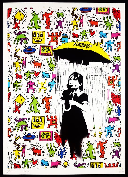 Death NYC Graffiti Pop Art Druck " Haring Banksy Nola Girl | Kaufen auf ...
