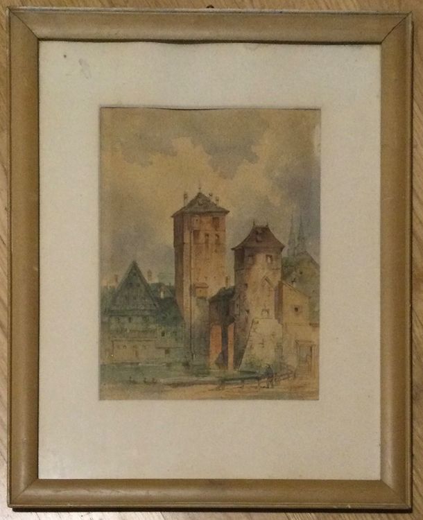 Antike Schloss Ansicht Aquarell unleserlich Signiert (Gebraucht) in Root für CHF 5 – mit ...