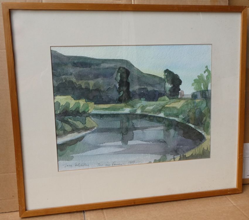 Aquarell Jacques Schedler Thur im Sommer 1979 gerahmt (Gebraucht) in Frauenfeld für CHF 185 ...