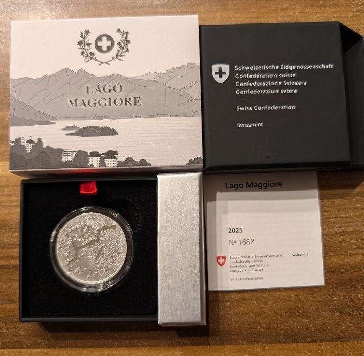 20 Franken 2025 pp Silber Lago Maggiore Box (Neu (gemäss Beschreibung ...