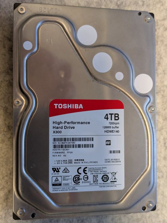 Toshiba 4TB HDD, High-Performance Hard Drive, Top Zustand! (Gebraucht ...