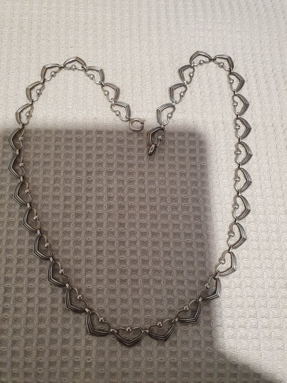 Art-Déco Designer Herz-Collier Schmuckstück aus 800er Silber (Gebraucht ...
