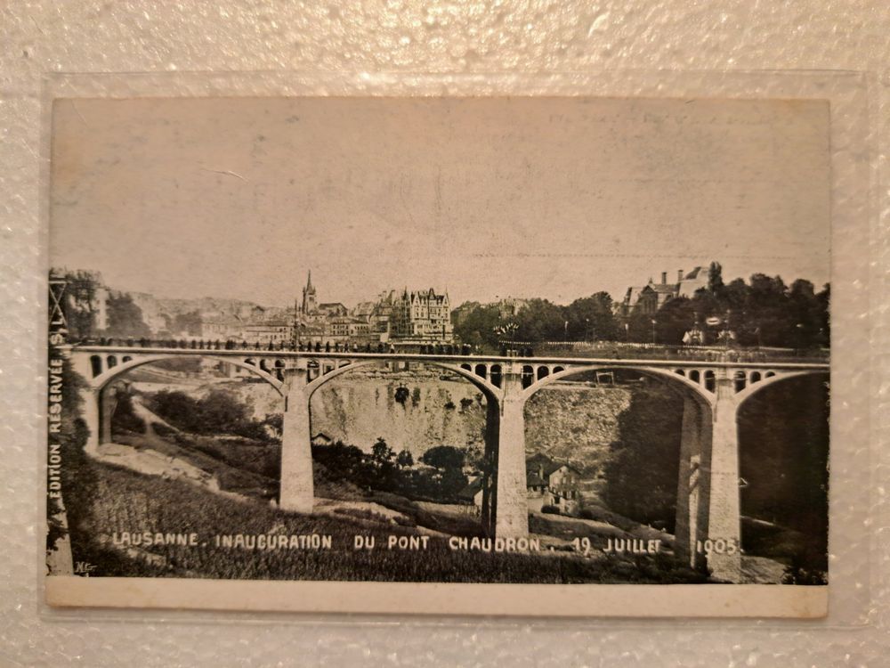 Ancienne CP de Lausanne - Inauguration Pont Chauderon 1905 (Gebraucht) in Pailly für CHF 8.9 ...