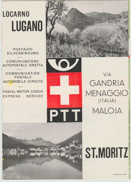 PTT Postauto Faltprospekt Fahrplan 1937 | Kaufen auf Ricardo