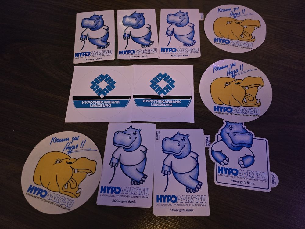 Vintage Hypo Bank Stickers Switzerland 80s (Neu (gemäss Beschreibung ...