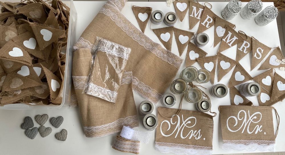Grosses Hochzeit Deko Shabby Chic Set | Kaufen auf Ricardo
