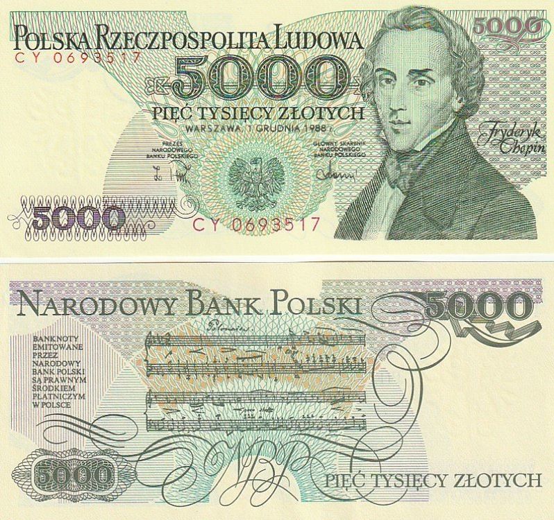 Polen 5000 zilotiyc 1988 unc bankfrisch (Neu (gemäss Beschreibung)) in ...