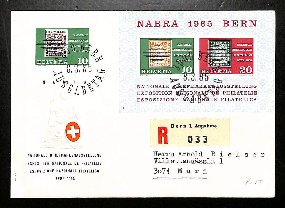 1965 FDC Block NABRA BERN illustiert und Einschreiben | Kaufen auf Ricardo