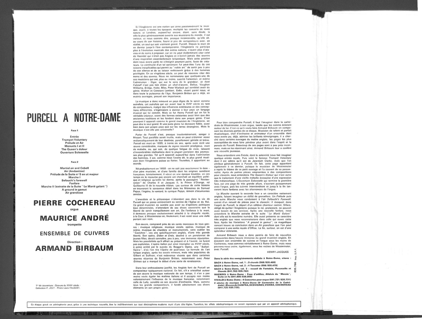 Purcell A Notre-Dame - Pierre Cochereau, Maurice Andre (Gebraucht) in ...