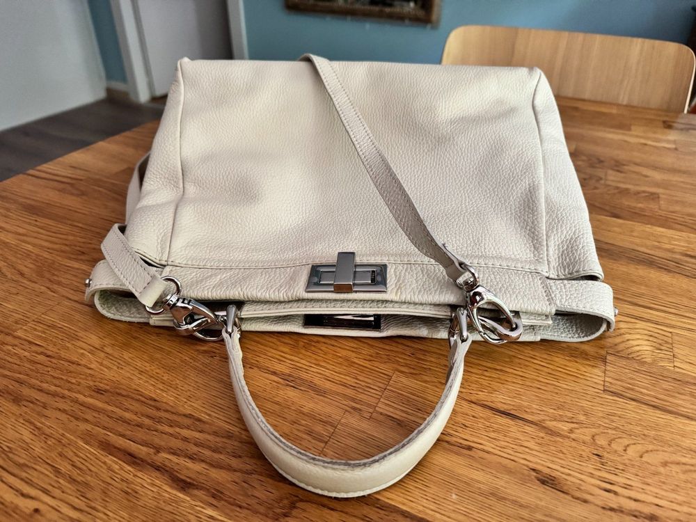 Sac à main blanc, en cuir, made in Italy 34 x 10 x 28 (Gebraucht) in ...
