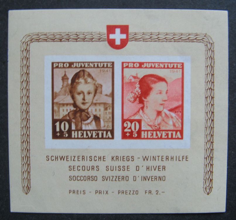 PJ 1941 Sonderblock Kriegswinterhilfe ungebraucht (Neu (gemäss Beschreibung)) in Frauenfeld für ...