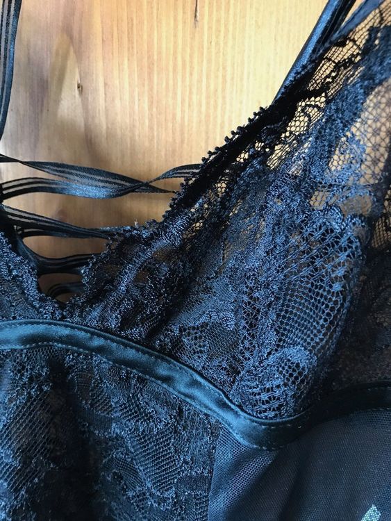 Luxus Negligee Spitze Rücken-Schnürung xs 34 (Neu (gemäss Beschreibung ...