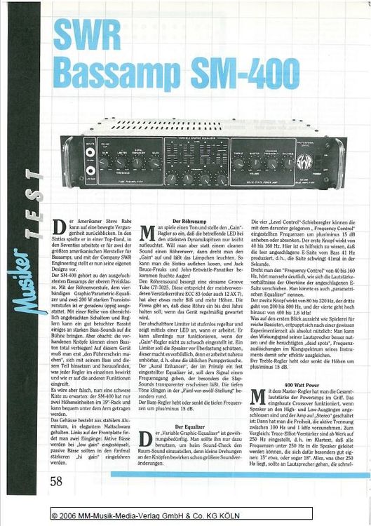 SWR Bassamp SM-400 | Kaufen auf Ricardo