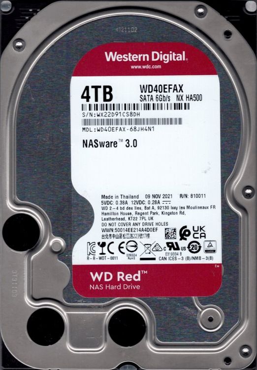 WD Red 4TB WD40EFAX-68JH4N1 256MB cache 3.5'' SATA HDD | Kaufen auf Ricardo