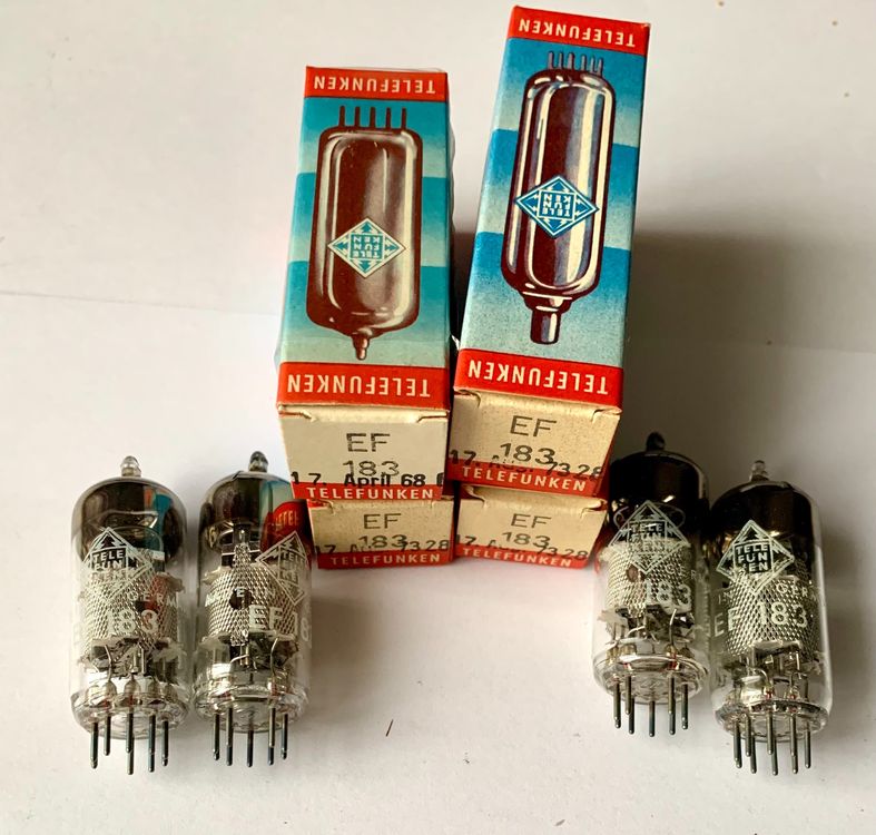 4 Röhren / Radioröhren EF183 (SpanngitterPentode),Telefunken (Neu ...