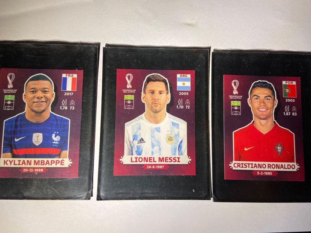Panini Sticker Kylian Mbappe/Lionel Messi/Cristiano Ronaldo (Neu ...