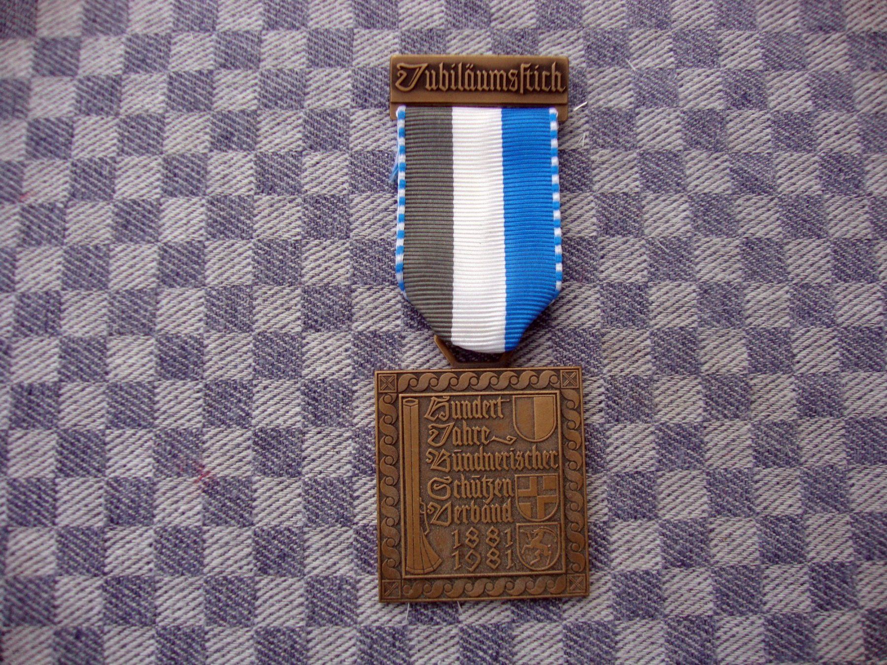 100 Jahre Bündnerischer Schützen Verband Medaille 1881 -1981 (Neu ...