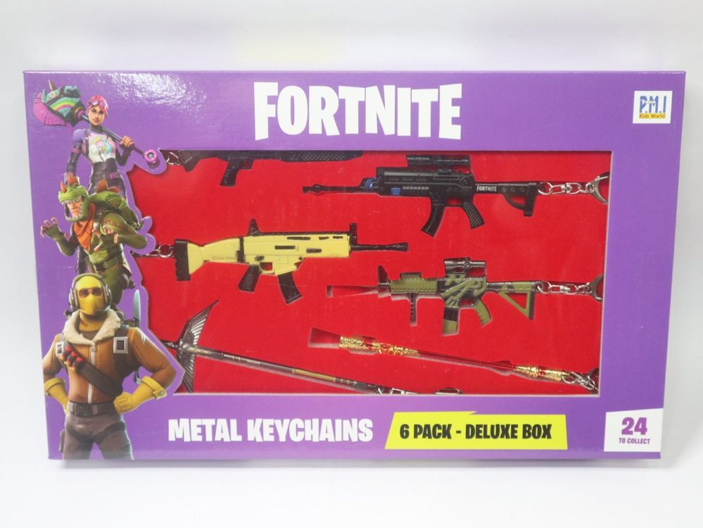 6 Stk. Fortnite Metall Schlüsselanhänger Gewehr DeLuxe Box | Acheter ...