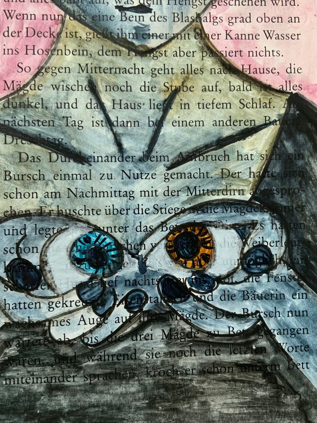 Lost world/Orig. Zeichnung auf Buchseite/ Outsider Art, Brut (Neu und ...