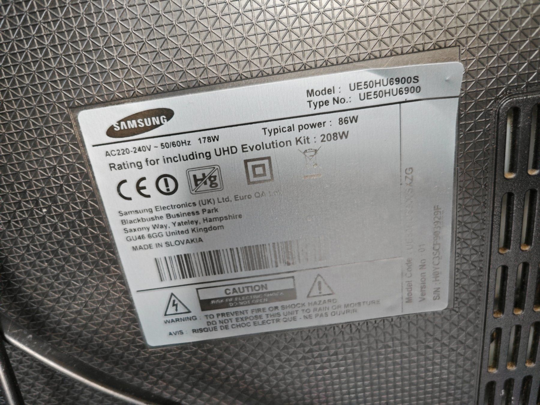 TV Samsung UE50HU6900S 50 Zoll UHD 4K Wifi - Wandhalterung (Gebraucht ...