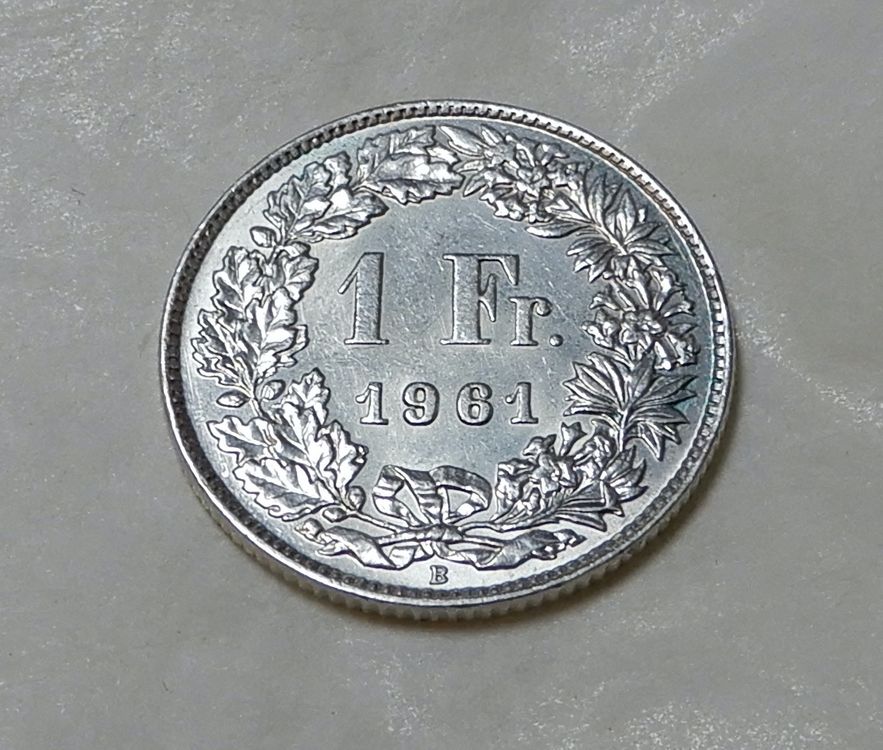 Silber Münze, 1961 , 1 Franken (Gebraucht) in Luzern für CHF 3 – mit Lieferung auf Ricardo kaufen