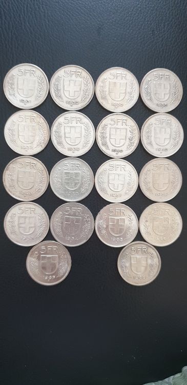 Sammlung 5 Fr. 1931 bis 1969 von SS bis UNZ.! Silber (Gebraucht) in Biel/Bienne für CHF 192 ...