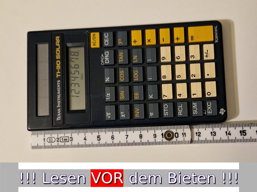 Vintage TI-30 SOLAR Taschenrechner von 1992 Abholung/Versand (Gebraucht ...