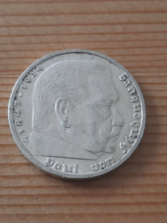 Deutsches Reich 5 Reichsmark 1936/J Silber Zustand gem.Bild (Gebraucht) in Oberuzwil für CHF 9 ...