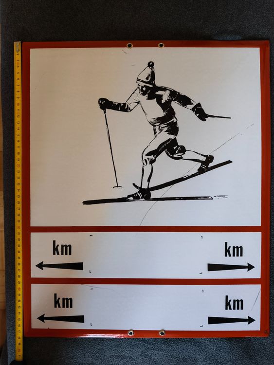 Ancienne plaque émaillée piste de ski de fond (D'occasion) à Genève ...