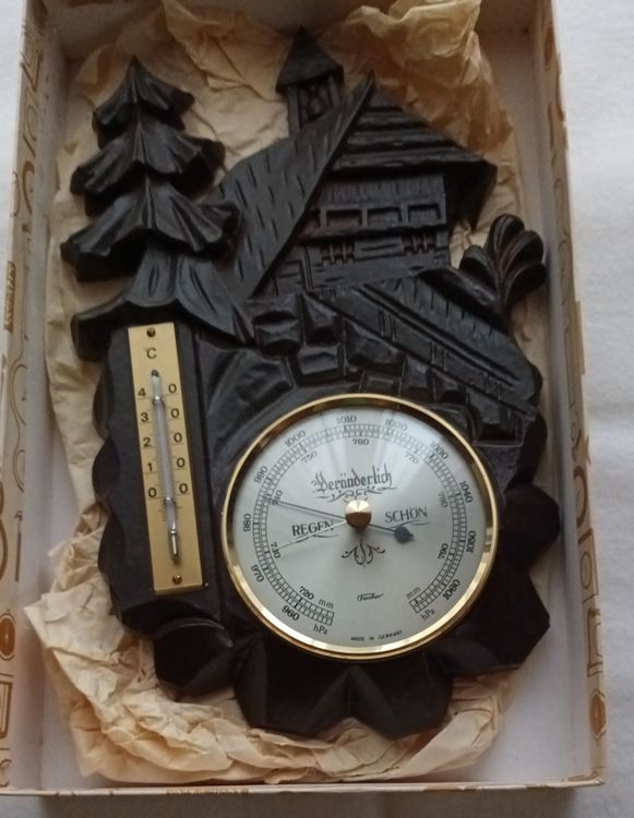 Wetterstation Barometer Thermometer Chalet Vintage (Neu und ...