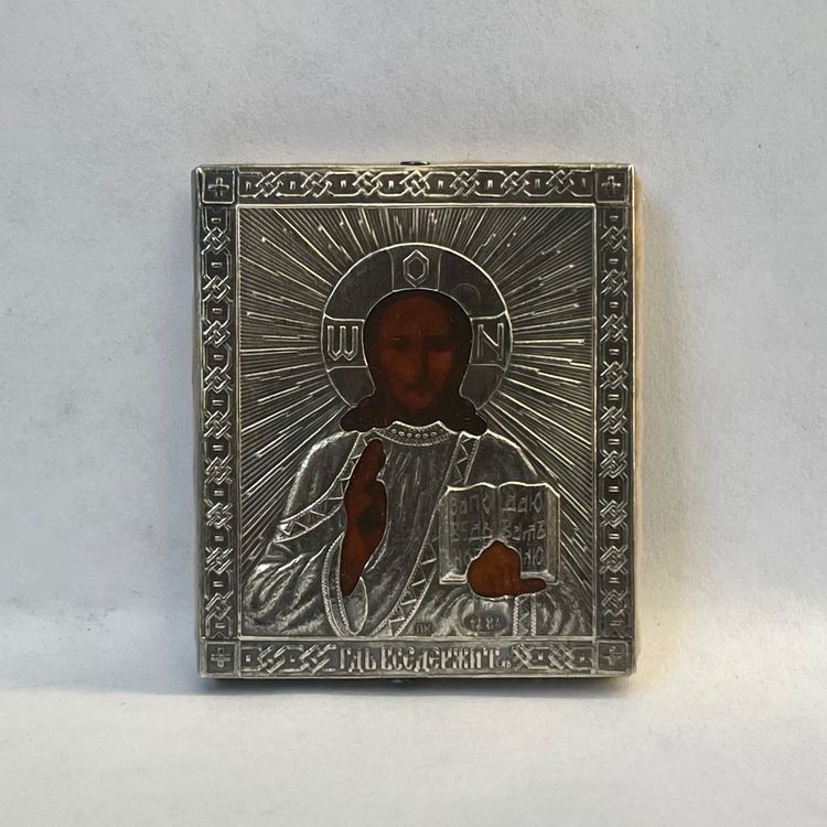 Russische Miniatur-Ikone Silber "84" Christ Pantocrator | Kaufen auf Ricardo