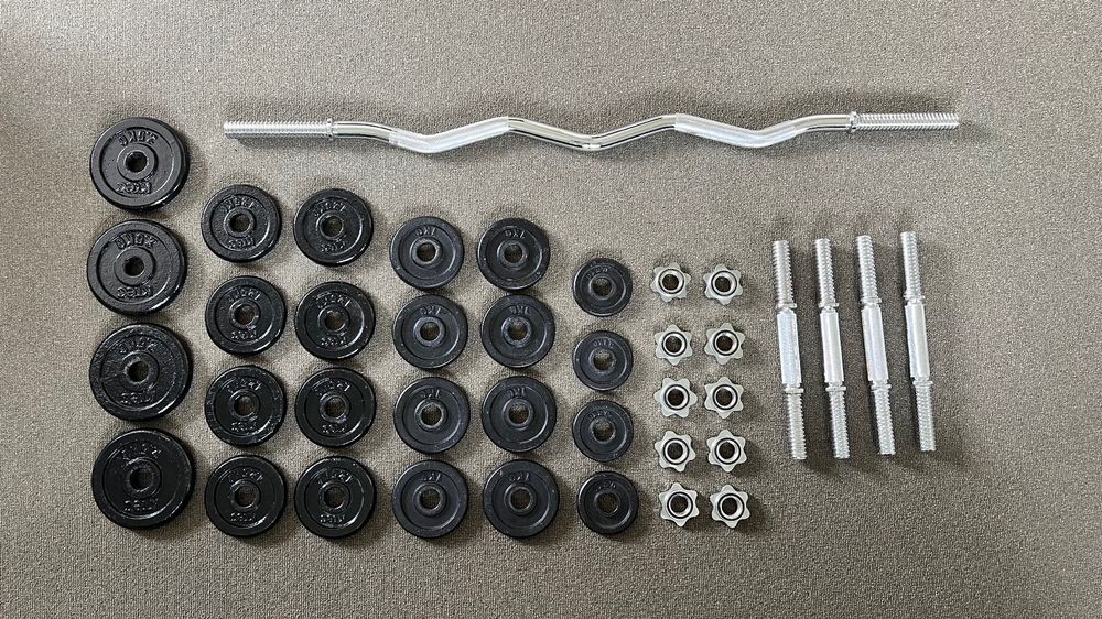 Hantelstangen und Gewichte (Kurz & Lang, 24 Scheiben, 30 kg) (Gebraucht ...