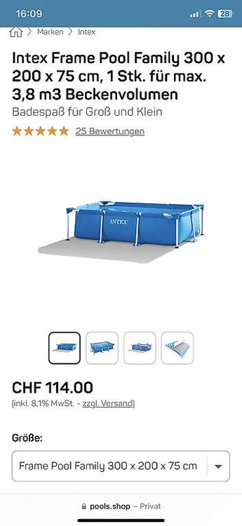 Pool 3x2 Meter unbenutzt plus Abdeckplane (Gebraucht) in Bern für CHF ...