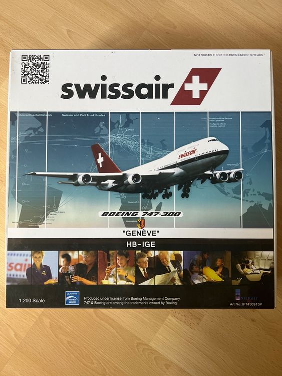 Swissair Boeing 747-300 HB-IGE "Genève" Modell 1:200 limited (Neu und ...