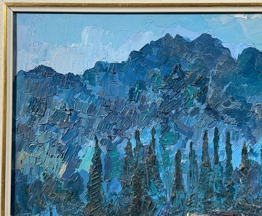 Impressionistisches Berg Landschaft Gemälde unleserlich Sign | Kaufen auf Ricardo