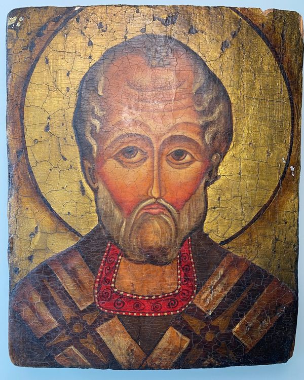 Antike russische Ikone des Heiligen Nikolaus von Myra (Gebraucht) in Pratteln für CHF 100 – mit ...
