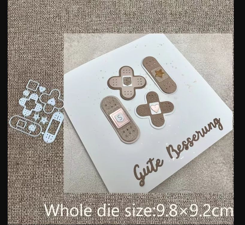 Neues Stanzschablonenset Trostpflaster / gute Besserung (Neu und ...