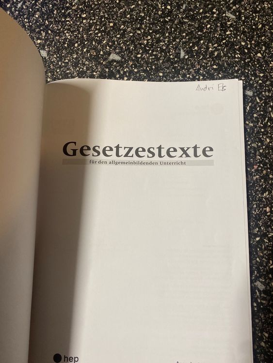 Gesetzestexte für den allgemeinen Unterricht (Neu (gemäss Beschreibung ...