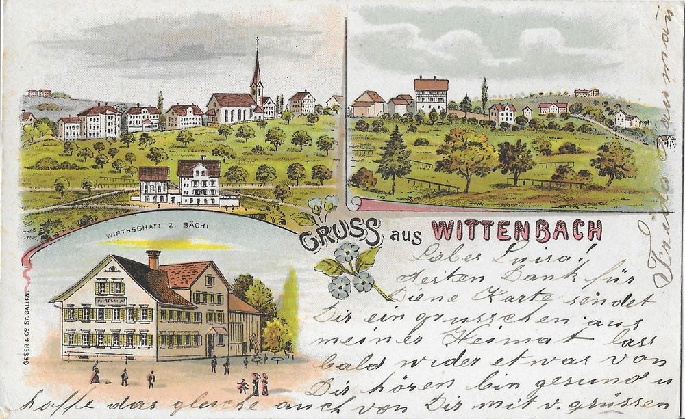 Karte Wittenbach 1899 | Kaufen auf Ricardo