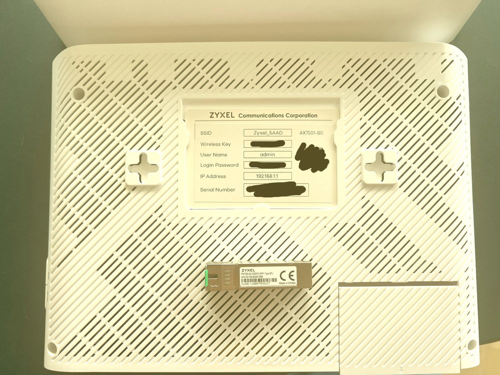 Zyxel AX7501-B1 10G Fiber Router, WiFi6 inkl. SFP+ Optik (Gebraucht) in ...